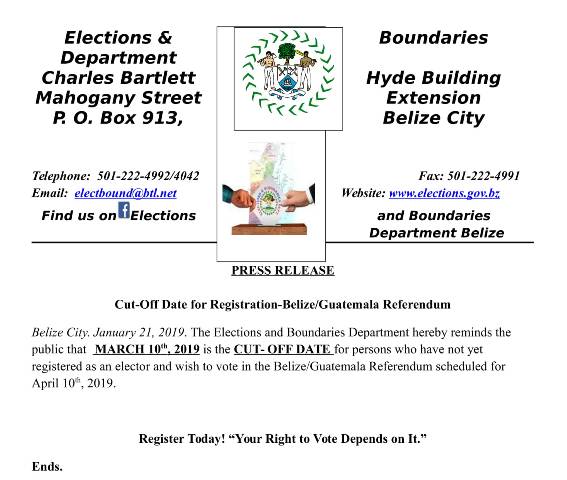 March 10th is Last Day to Register for Referendum | News 5 Belize Archive